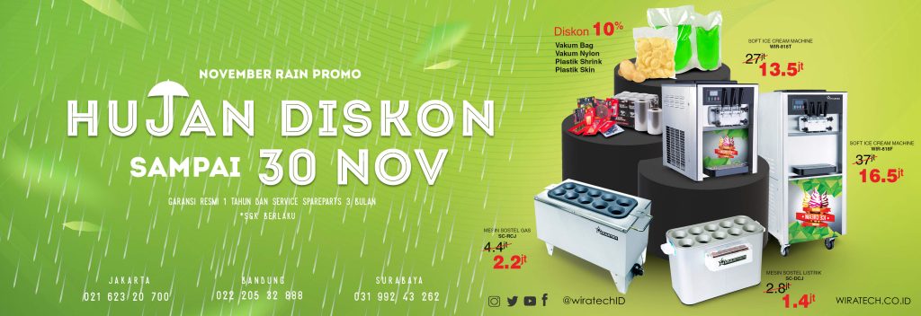 Promo November Rain - Promo Hujan Diskon Produk Mesin dan Kemasan